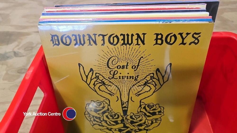 Box of modern LP records, new, mostly sealed | December timed online ...