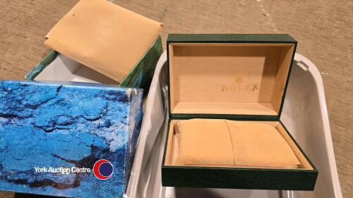 3 x Rolex watch boxes, green leather plus 1 cardboard | December timed ...