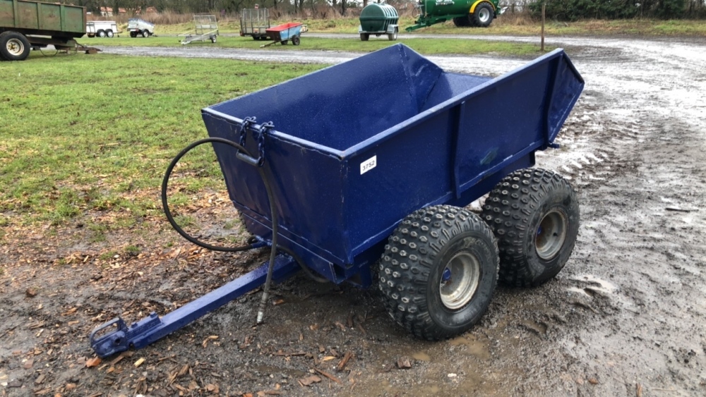 Twin axle, twin ram dump trailer for compact tractor | DO NOT USE ...
