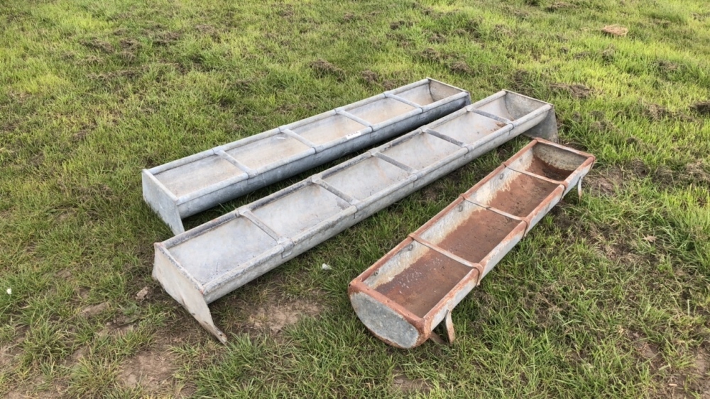 3 x galvanised pig troughs | York Machinery Sale (hedgers, buckets ...
