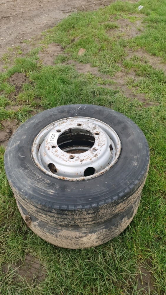 2 x lorry wheels and tyres, 6-stud, 215/75/17.5 | York Machinery Sale ...