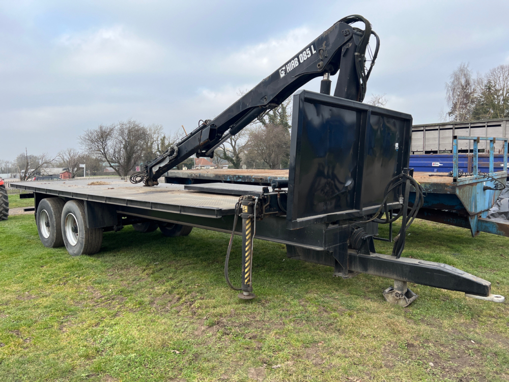 28ft flat trailer c/w hiab crane | York Machinery Sale (Machinery ...