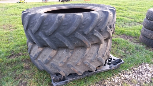 Pair of 16.9/34 tractor tyres | York Machinery Sale (hedgers, buckets ...