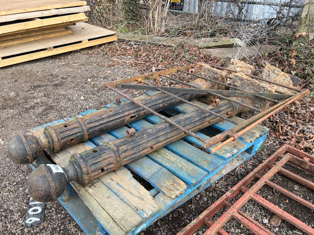 Cast iron gate posts and gate | York Machinery Sale (Building materials ...
