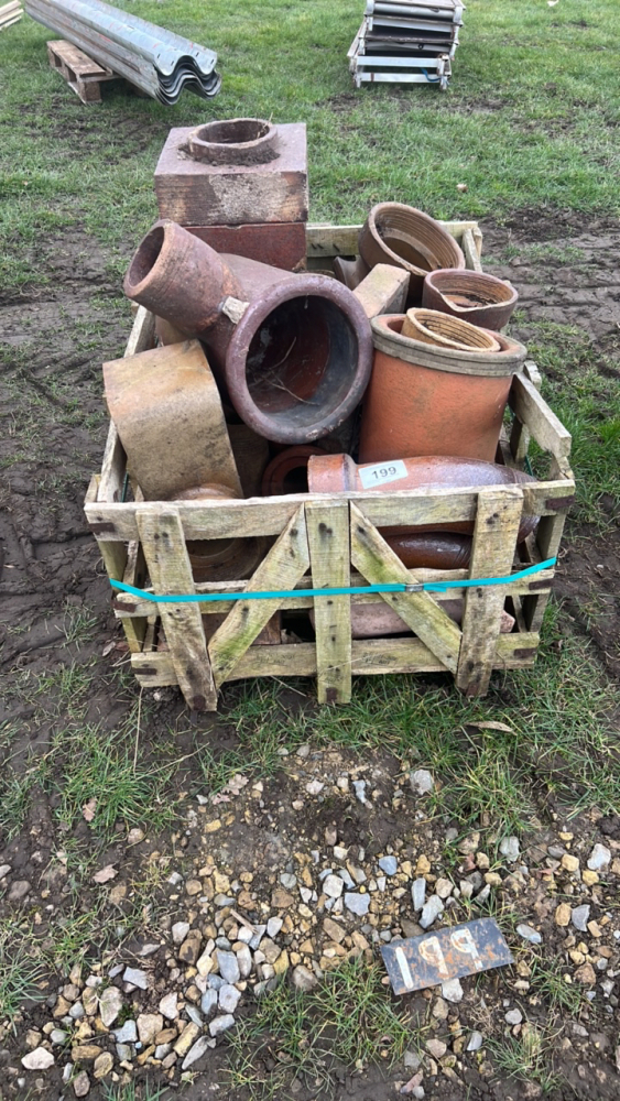 Crate of assorted clay drainage bends and junctions | York Machinery ...