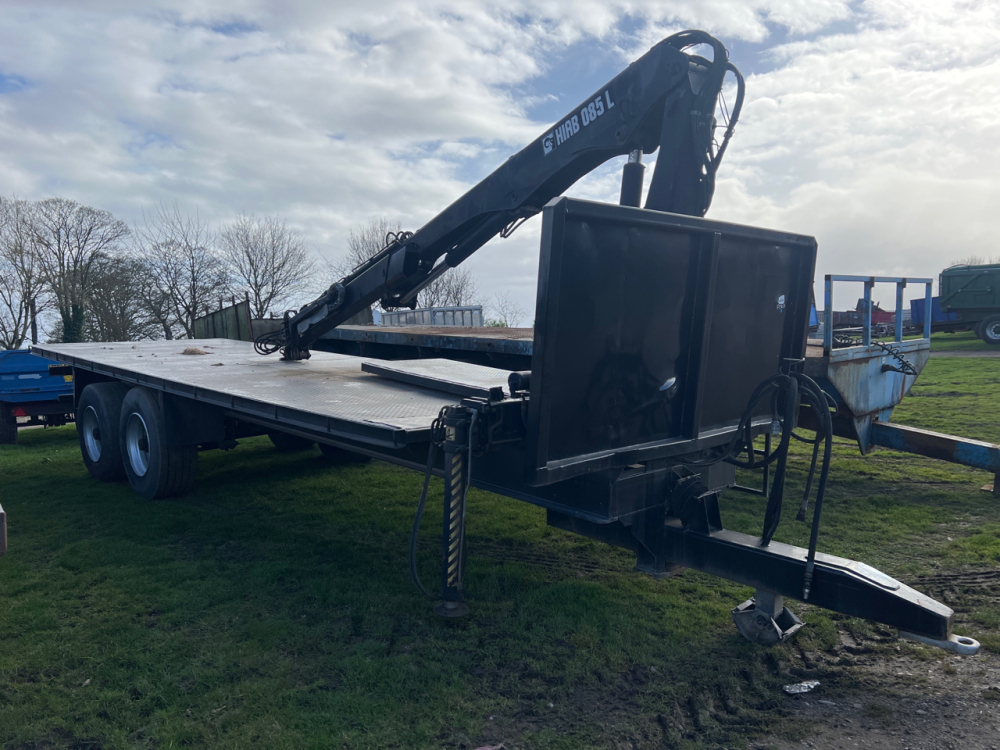 28ft flat trailer with hiab crane | York Machinery Sale (Machinery ...