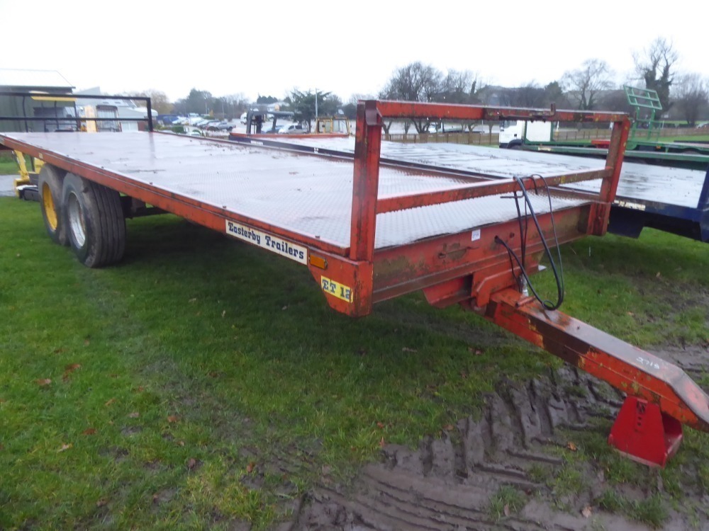 Easterby ET12 25ft flat trailer with super singles and sprung drawbar ...