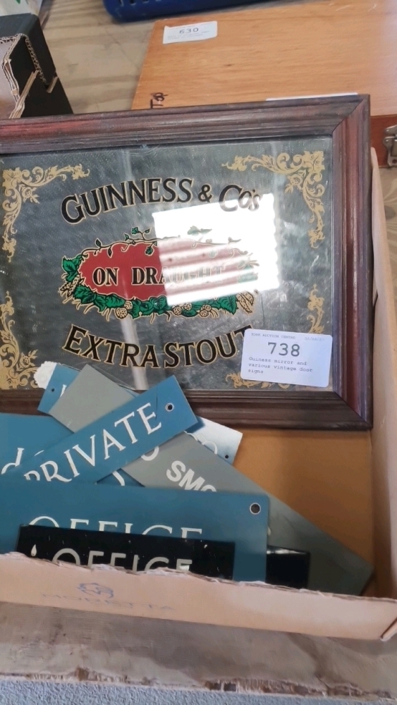 Guinness mirror and various vintage door signs | June timed online ...