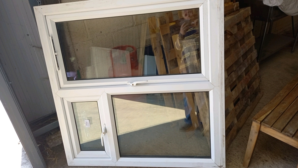 Double glazed PVC window approx 4'x4', one side opening window and one ...