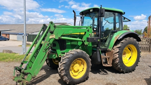 John Deere 6220 tractor c/w 631 loader, 2 spools, independent loader ...