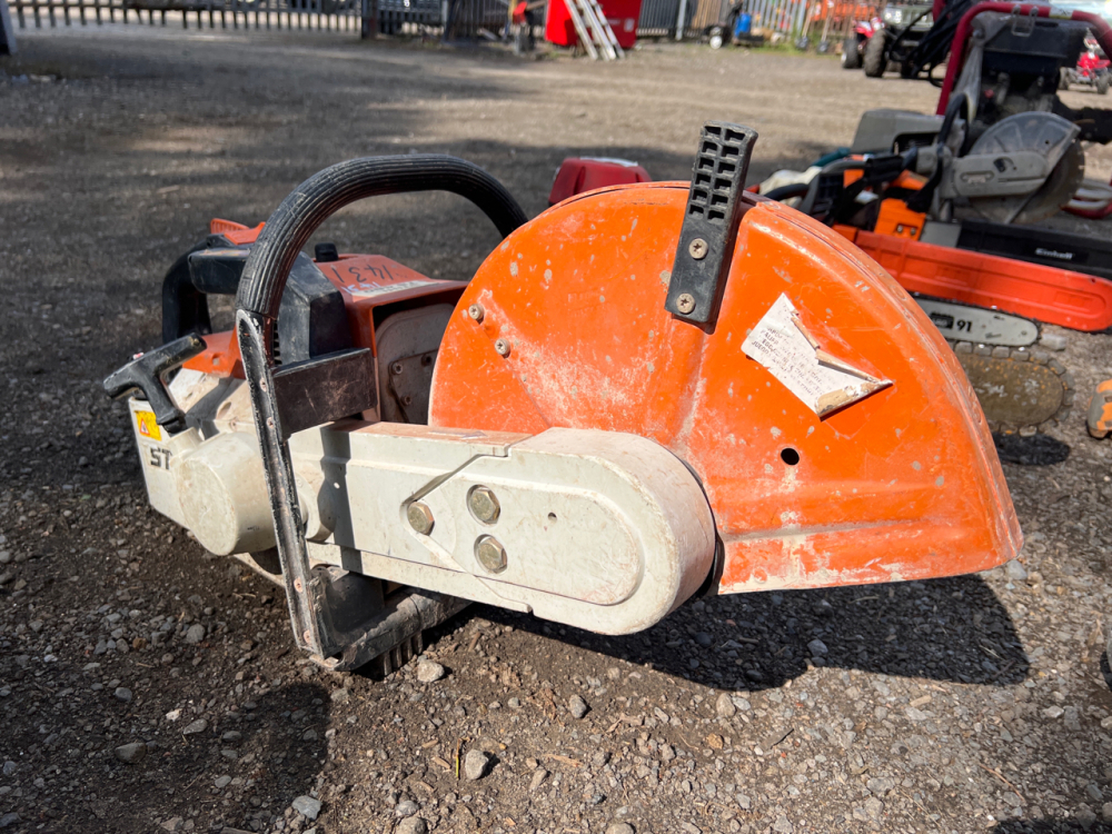 Stihl TS460 saw York Machinery Sale Building materials small plant lawn mowers garden etc. July timed online auction York Auction Centre