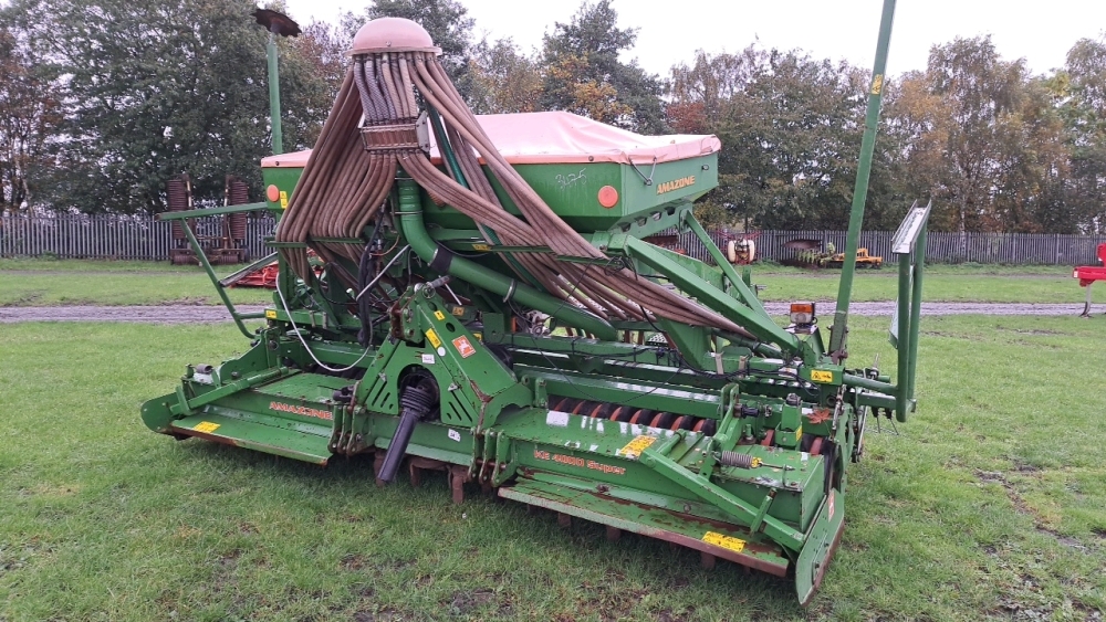 Amazone AD-P 402 Profi 4m drill c/w Suffolk coulters & 2010 Amazone KE ...