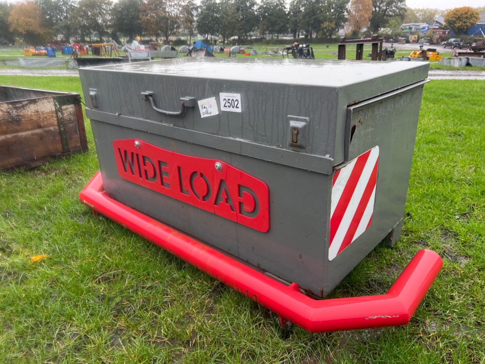 Front linkage mounted lockable transport box c/w key | York Machinery ...