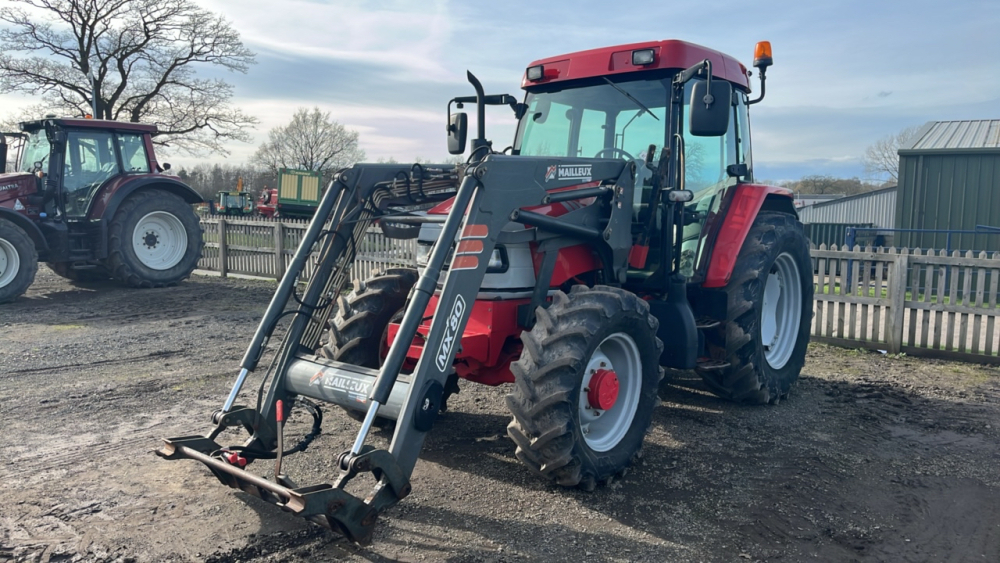 McCormick CX85 Extrashift tractor c/w Chilton MX80 power loader, 40kph ...