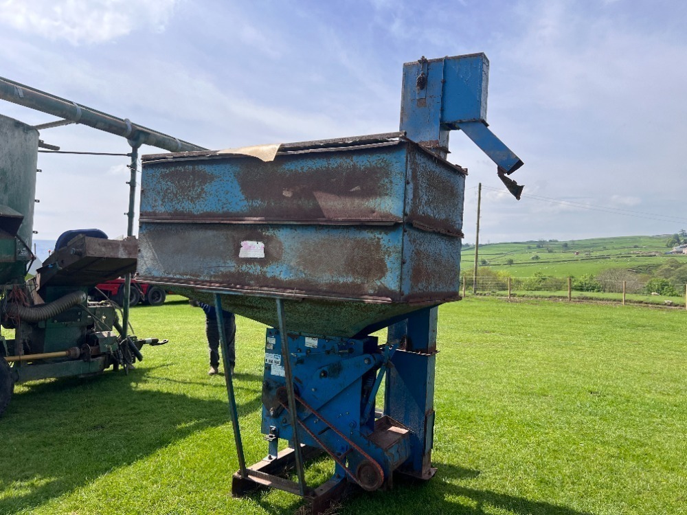 Christy Hunt RBM 2000 PTO driven roller mill c/w elevator and hopper ...