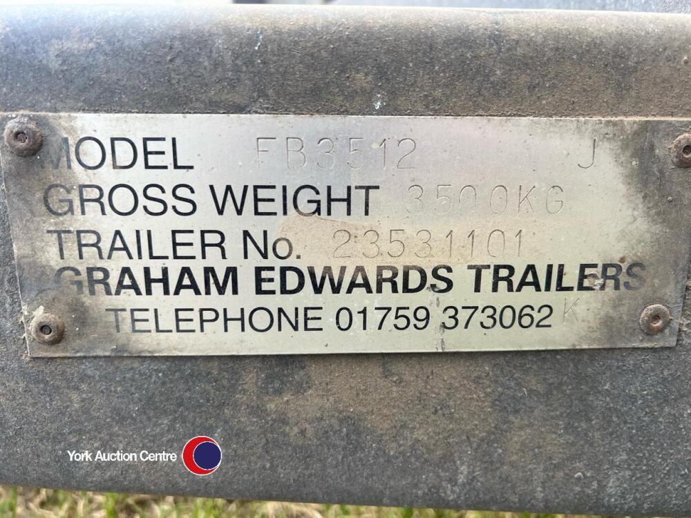Graham Edwards 12ft twin axle trailer with sides four new wheels new ...