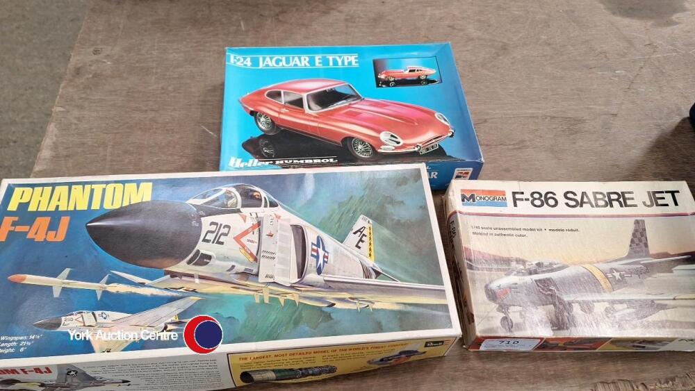 3 vintage model kits, 2 planes and E-Type Jaguar | April timed online ...
