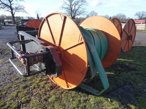 Layflat pipe reeler with upgraded hydraulic motor and 3 detachable ...