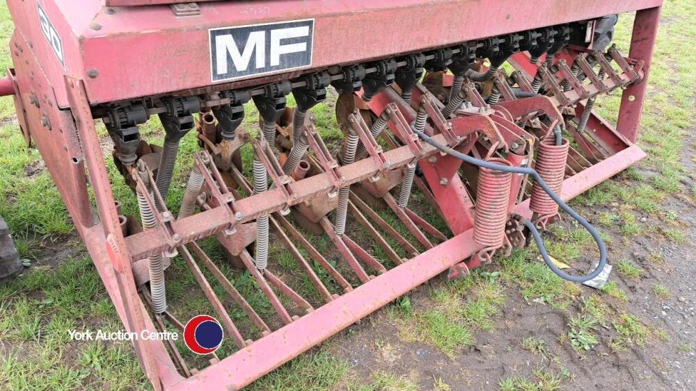 Massey Ferguson 30 corn drill on rowcrop wheels (drawbar removed for transport inside hopper ...